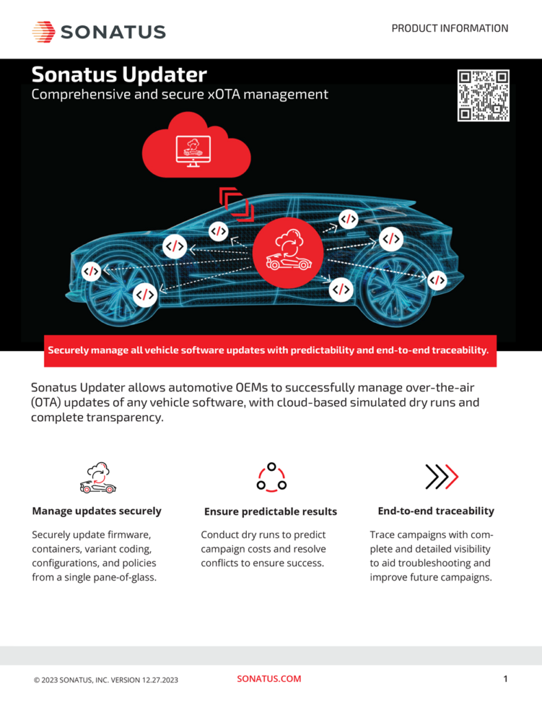 Automotive OTA Update Management | Sonatus Updater