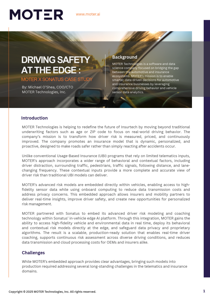 MOTER & Sonatus—Driving Safety at the Edge | Sonatus